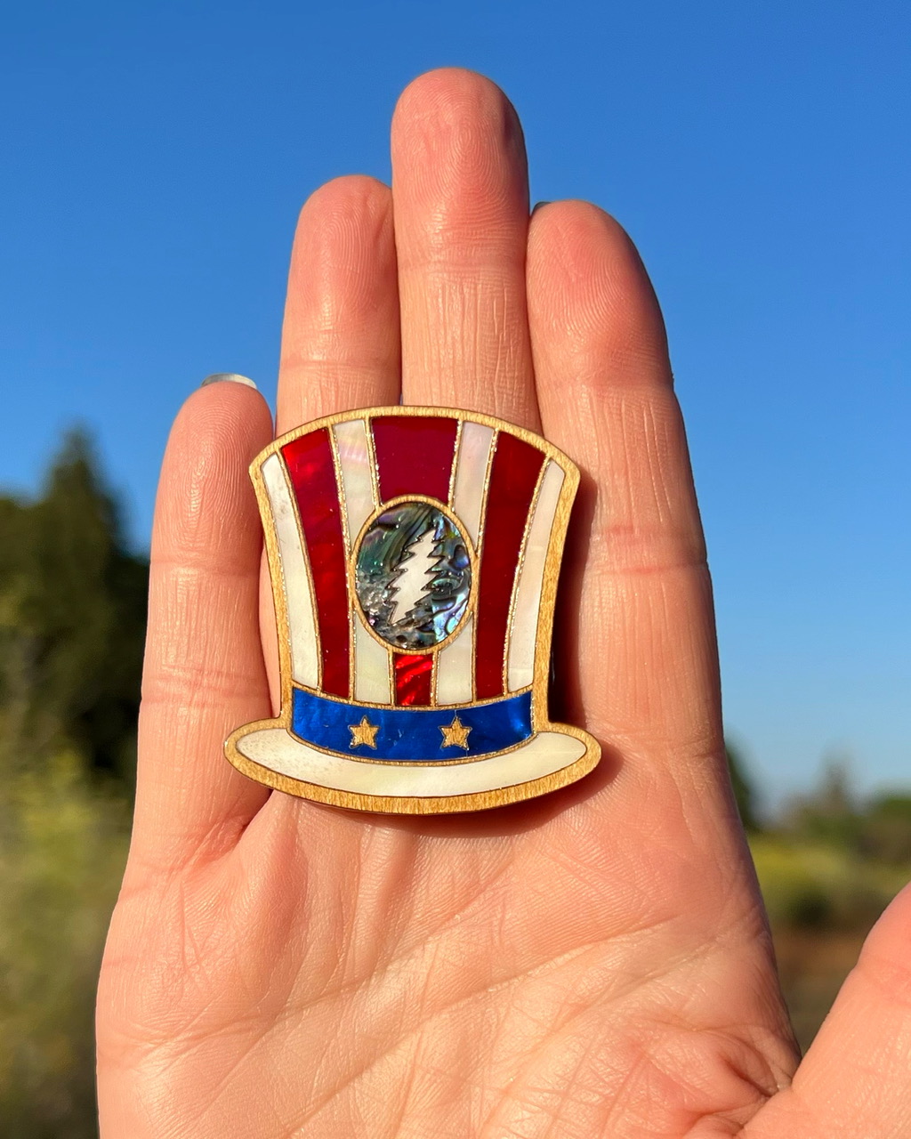 Sold Out. Hand Pieced Captain Trips Inlay Pin - Wovenfree